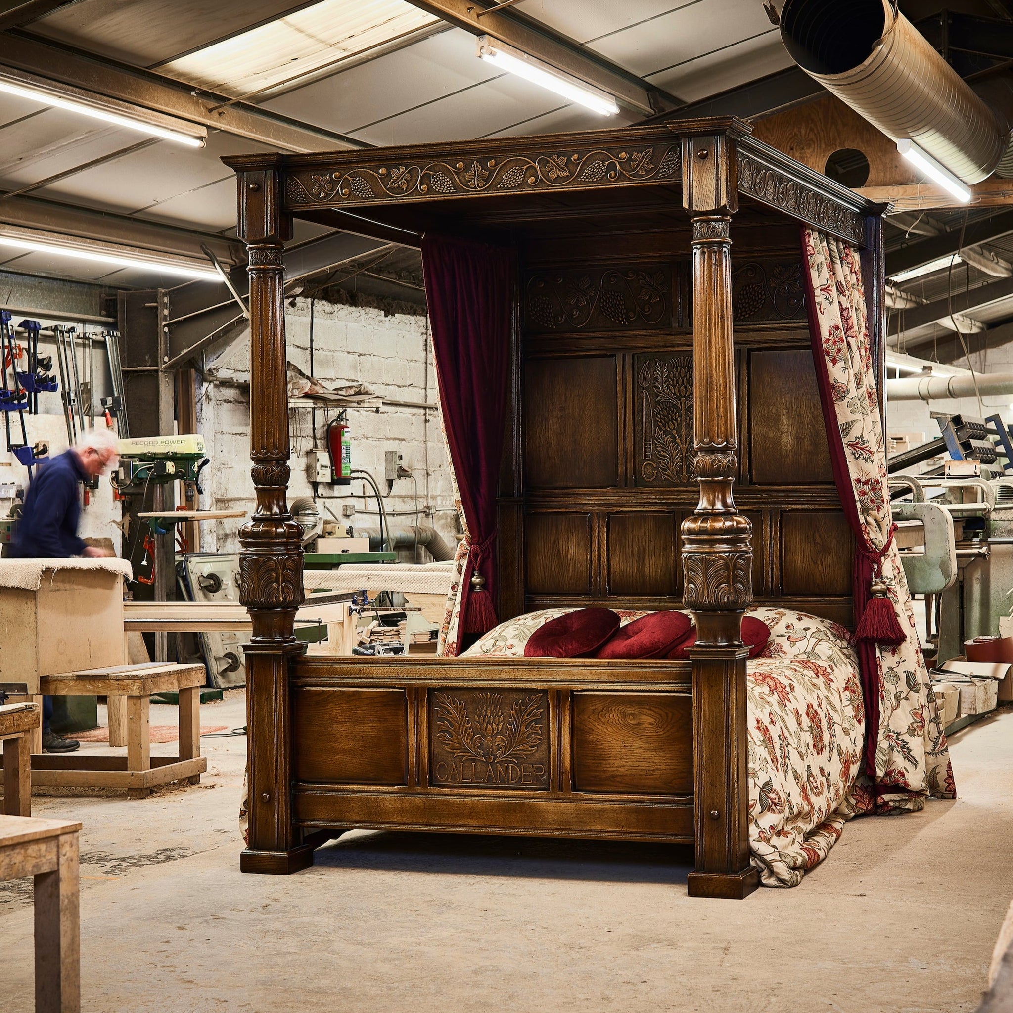 Balmoral Bespoke Carved Four Poster Bed – Royal Oak Furniture Company